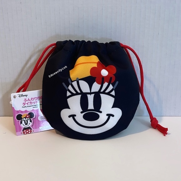 Disney | Toys | Disney Minnie Mouse Fluffy Drawstring Bag | Poshmark